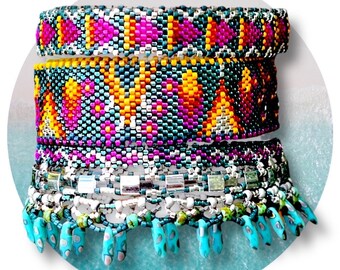 DIY PENISCOLA Peyote Bracelet Pattern Bangle or With Clasp - Etsy