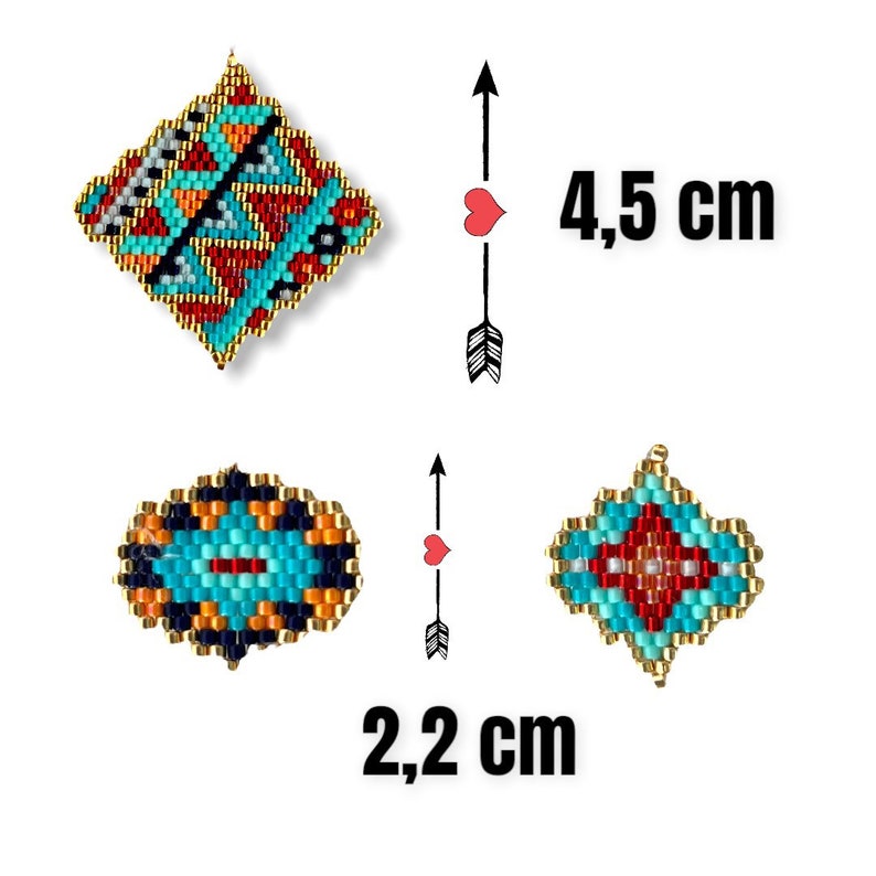 DIY 3 Pendant Miyuki Pattern YUCATAN to Wave a Necklace, a Brooch or ...