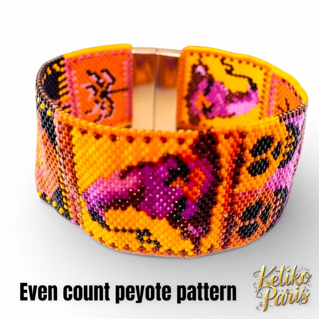 DIY Loom and Even Count Peyote Pattern for the Bracelet HALLOWEEN3 - Etsy