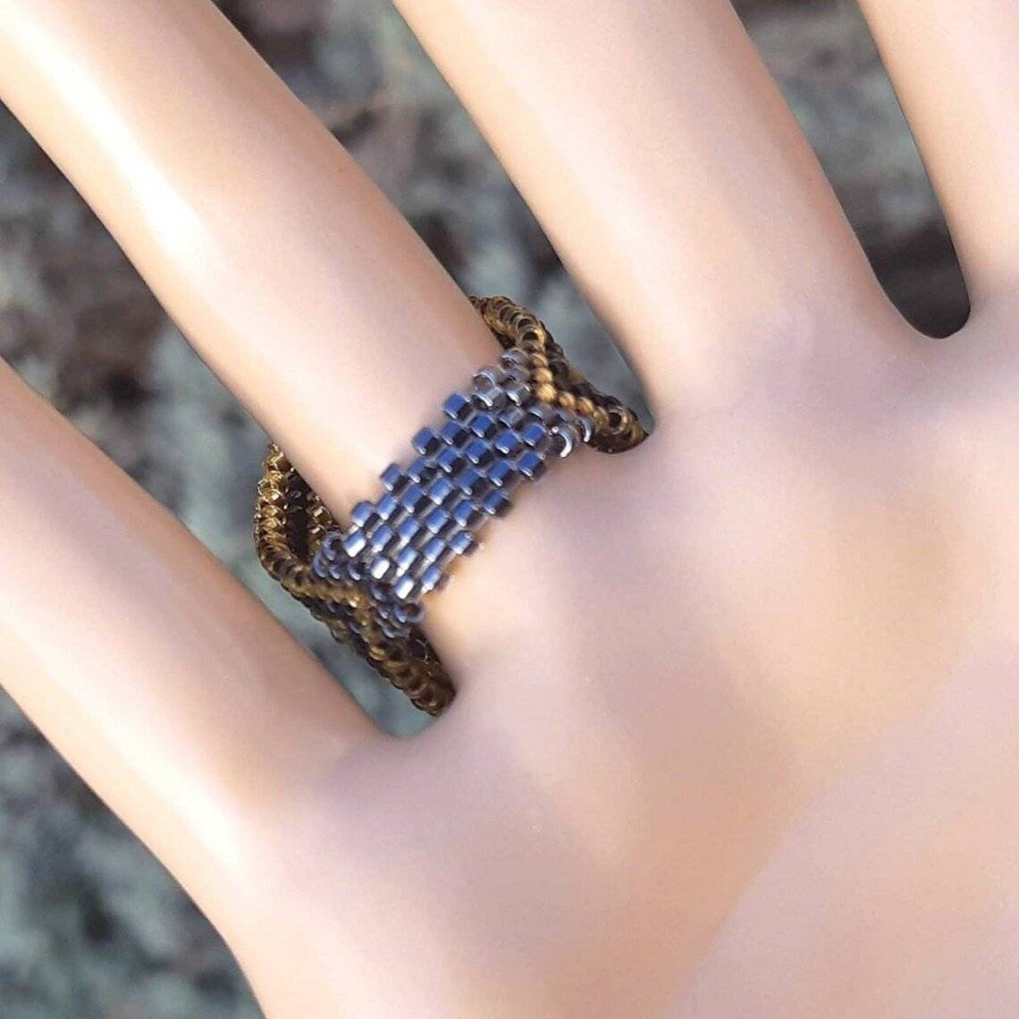 DIY Peyote or Brick Stitch Ring Pattern : MORELIA - Etsy