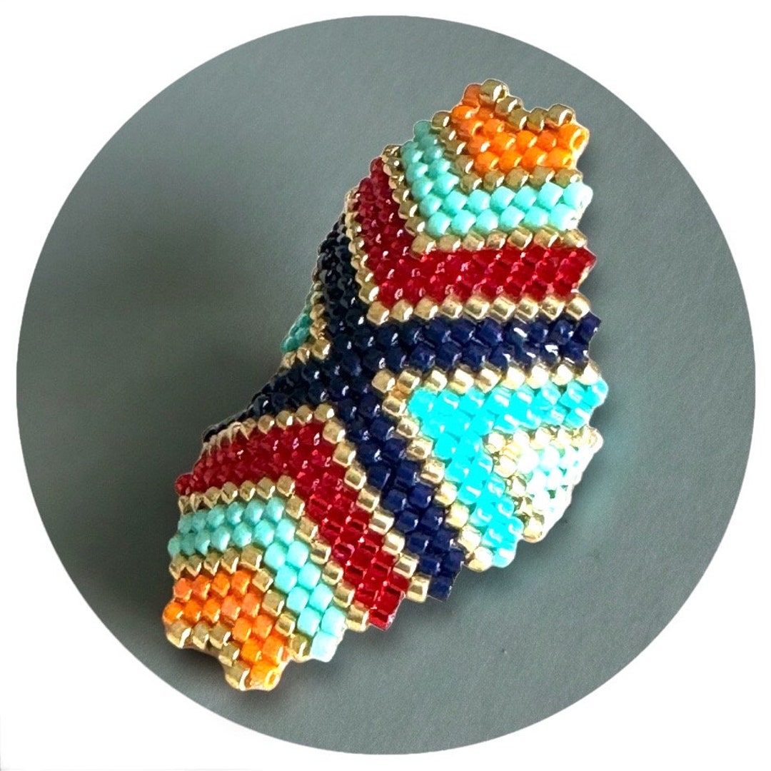 DIY Peyote or Brick Stitch Ring Pattern : AUDREY - Etsy