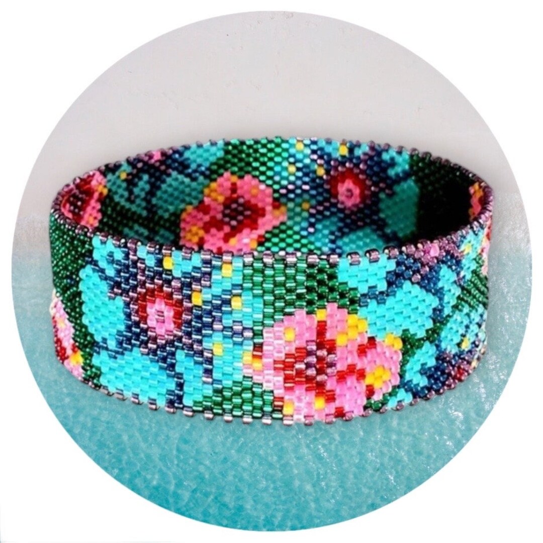 DIY Peyote Bracelet Pattern Bangle or With Clasp, Bracelet - OLGA ...