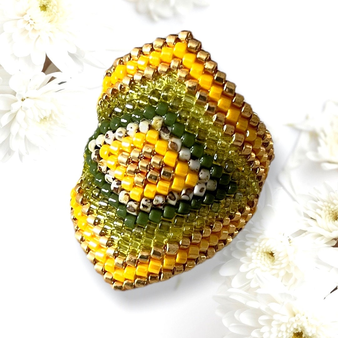 DIY Peyote or Brick Stitch Ring Pattern : | Etsy