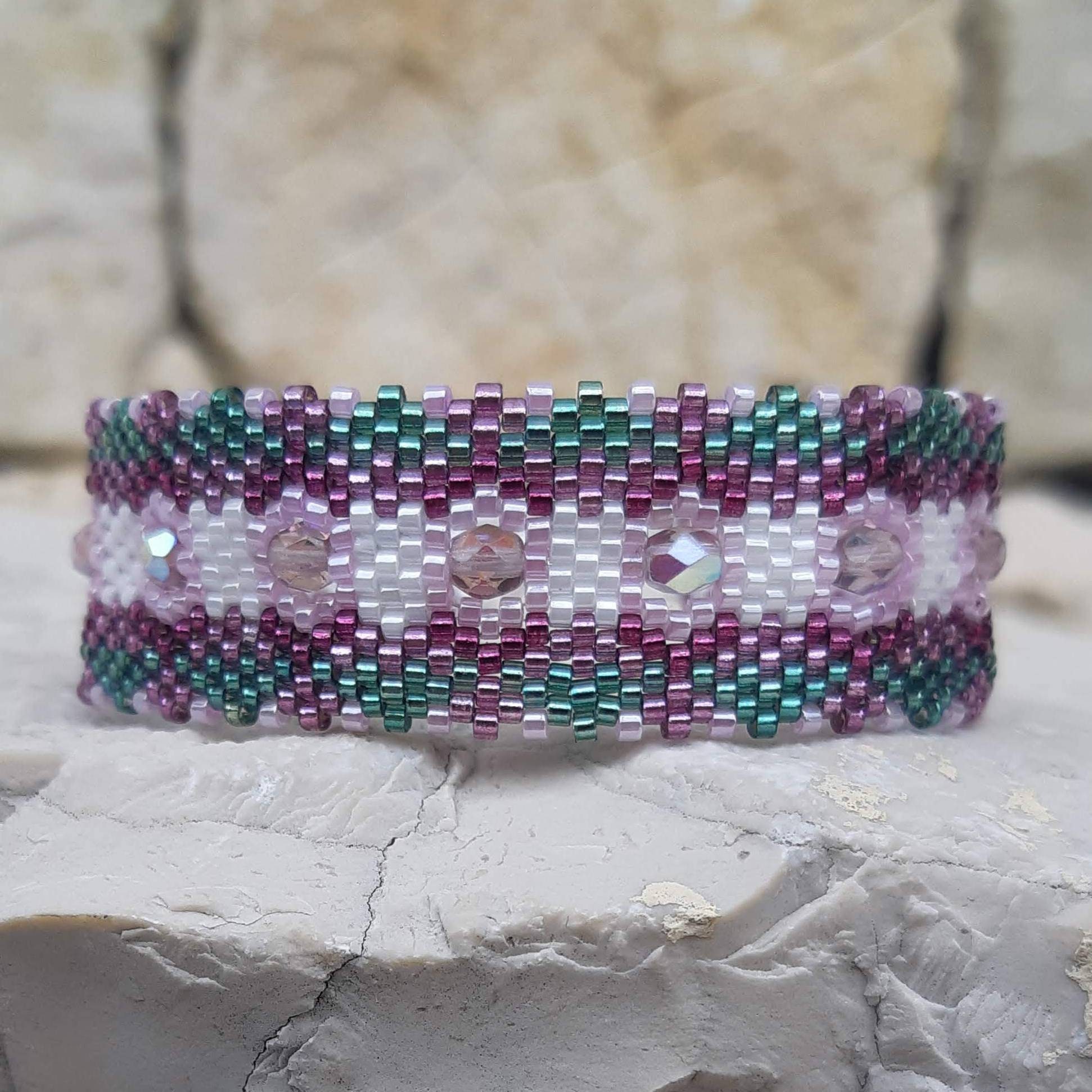 PDF Peyote Pattern for Bangle Bracelet or With a Clasp 3 | Etsy