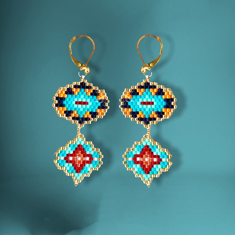 DIY 3 Pendant Miyuki Pattern YUCATAN to Wave a Necklace, a Brooch or ...