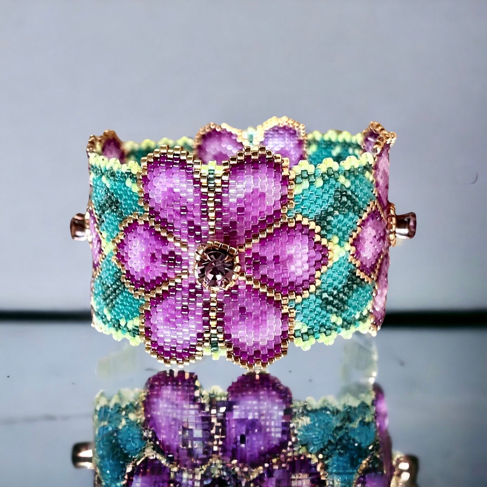 DIY ELOISE Peyote Bracelet Pattern Bangle or With Clasp - Etsy