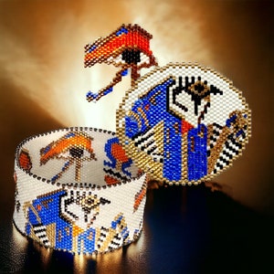 DIY 2 Pendant Patterns to Wave Brick Stitch : HORUS - Etsy