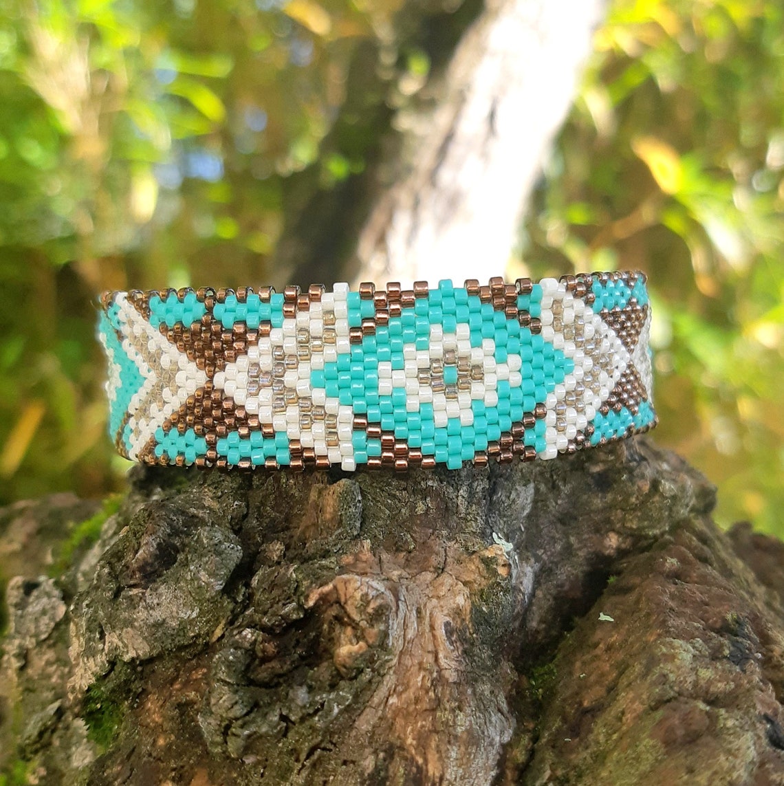 DIY Peyote Bracelet Pattern Bangle or With Clasp, Bracelet TULUM - Etsy