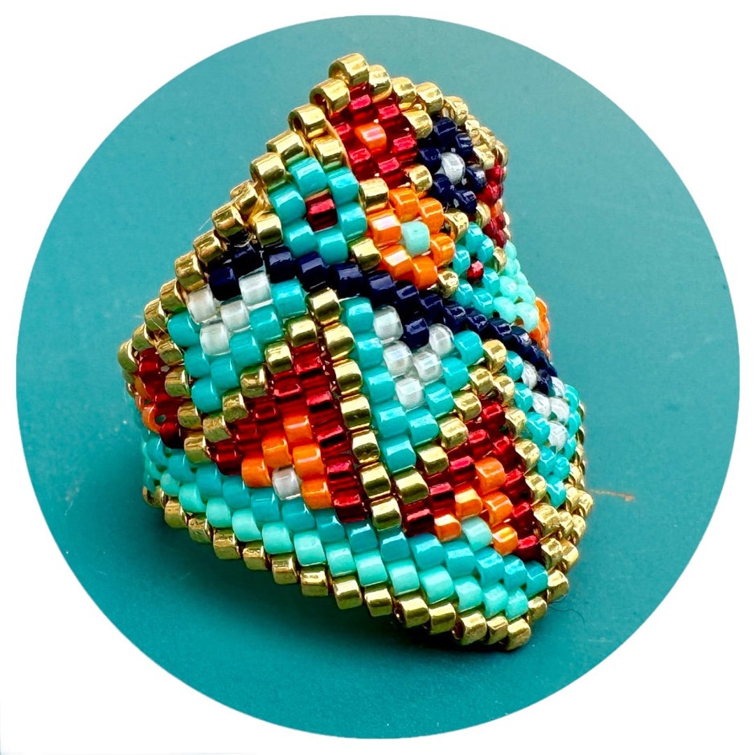 DIY Peyote or Brick Stitch YUCATAN Ring Pattern - Etsy
