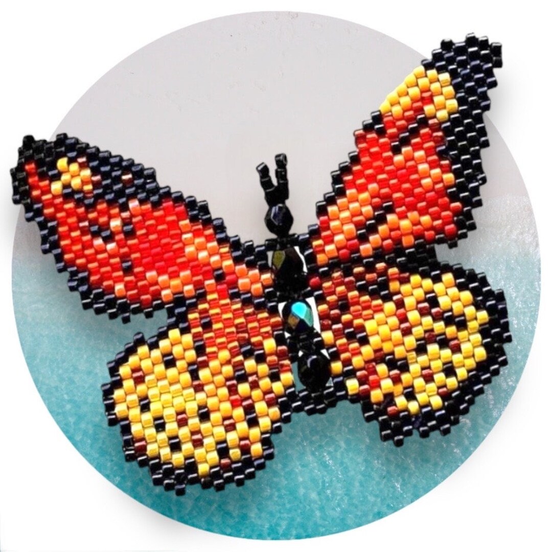 DIY DIY Brick Stitch Pattern PAPILLON Pendant - Etsy