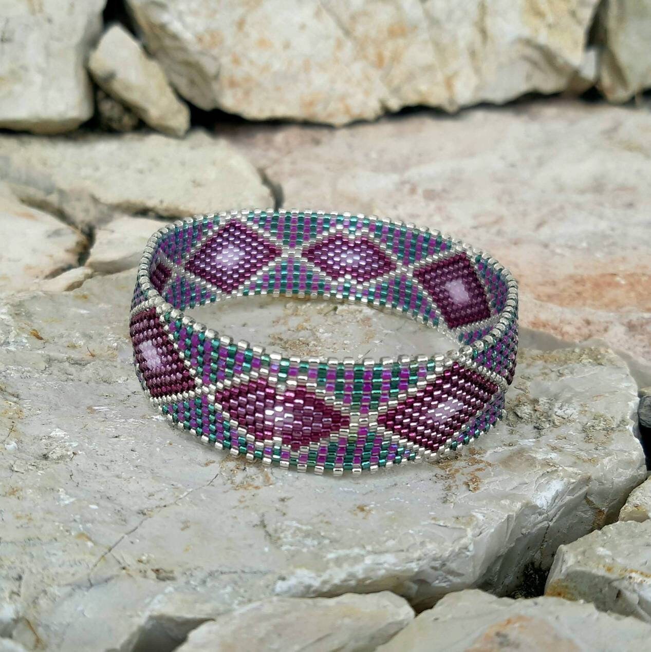 PDF Peyote Pattern for Bangle Bracelet or With a Clasp 3 | Etsy