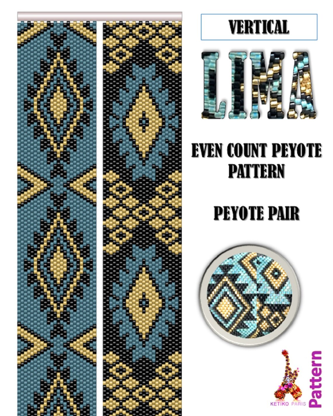Even Count Peyote Pattern Bracelet LIMA - Etsy