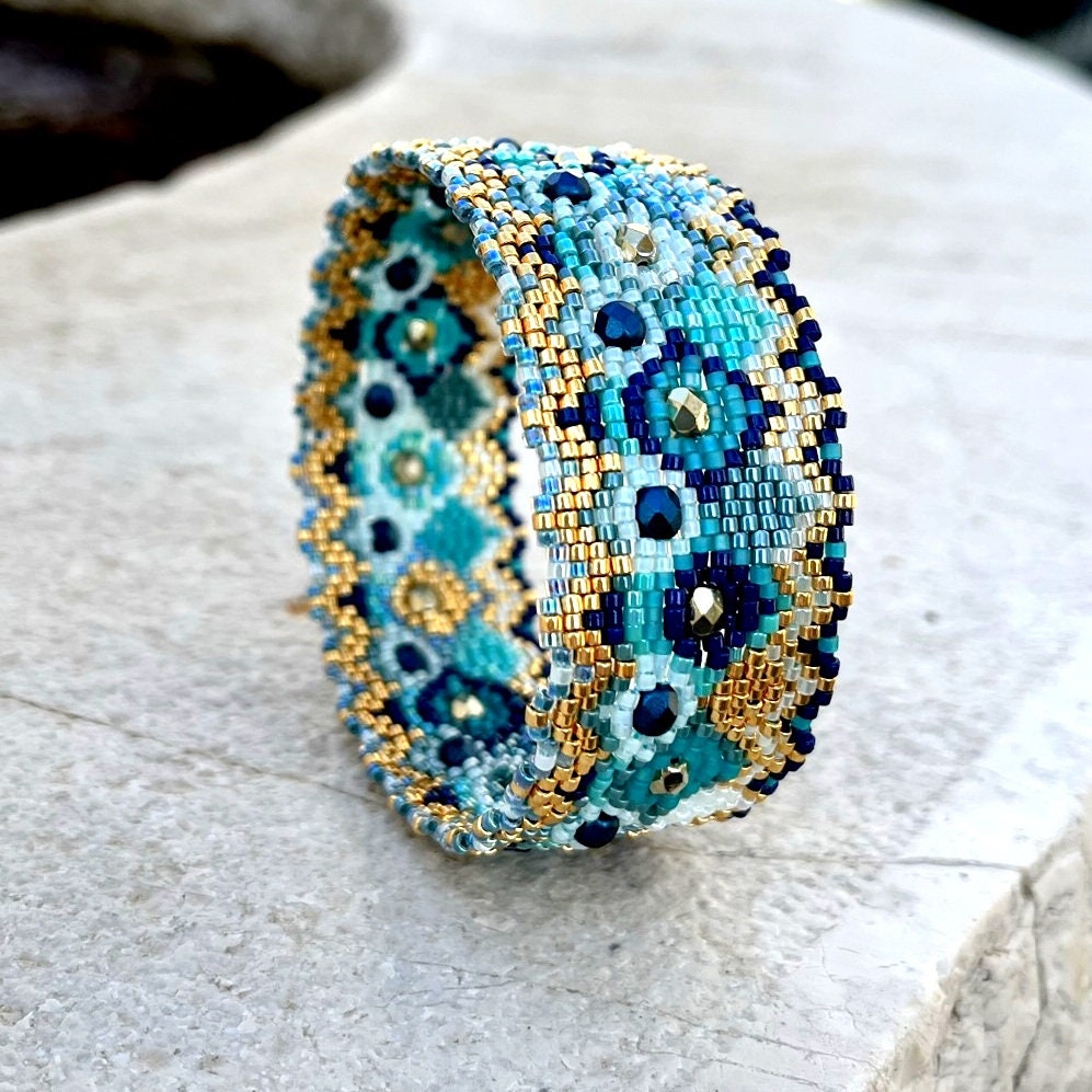 DIY 3 Peyote 3 Drops Bracelet Patterns Bangle or With Clasp - Etsy