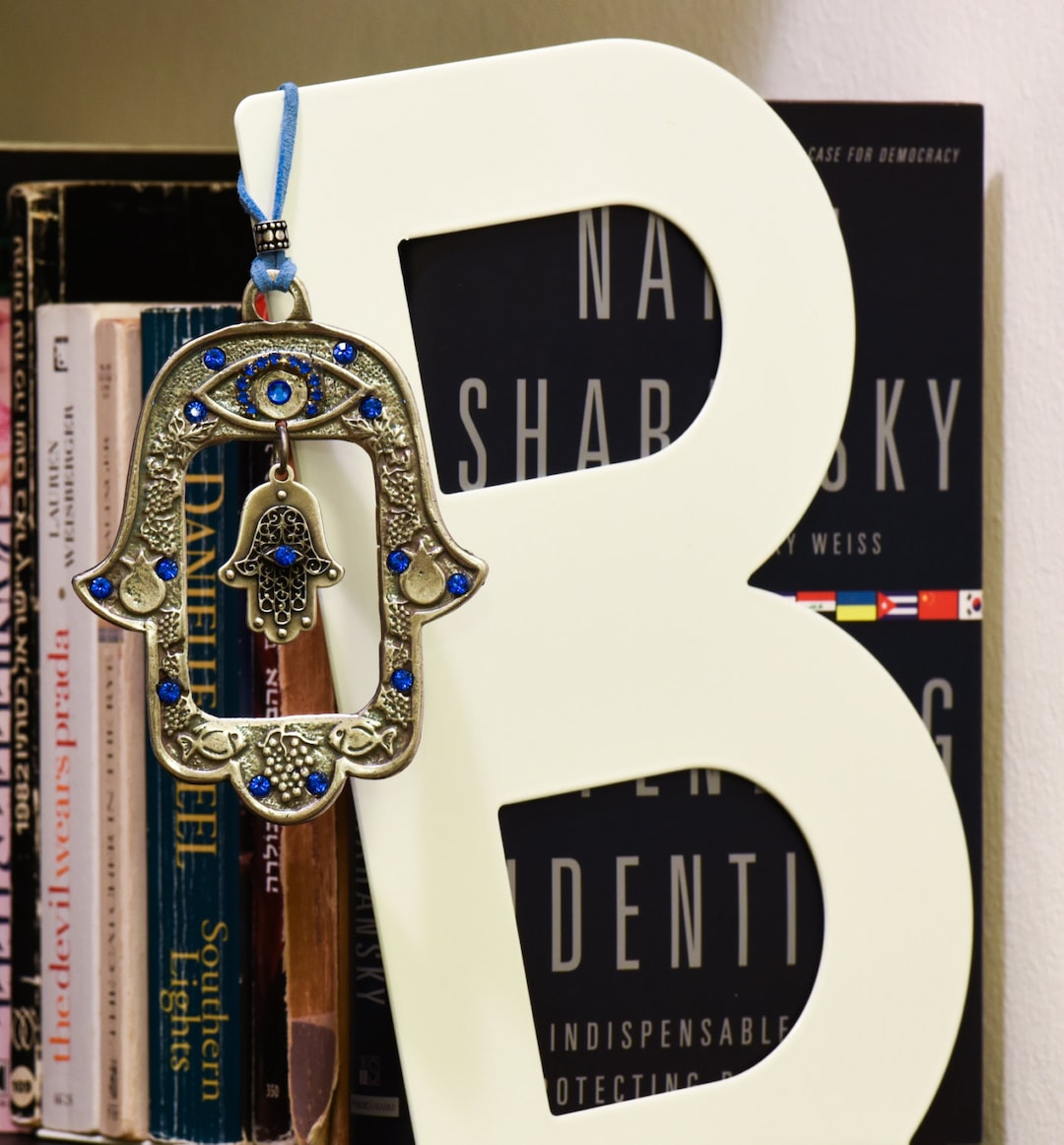 Hamsa Art, Hamsa Wall Decor, Luck Hamsa, Blue Handmade Hamsa, Jewish ...