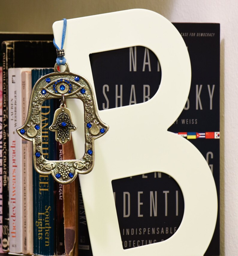 Hamsa Art Hamsa Wall Decor Luck Hamsa Blue Handmade Hamsa - Etsy Israel