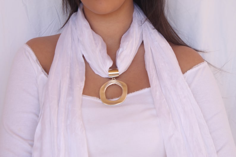 Scarf Necklace, Beaded Scarf Necklace, Scarf Jewelry, Scarf Ring, Scarf ...