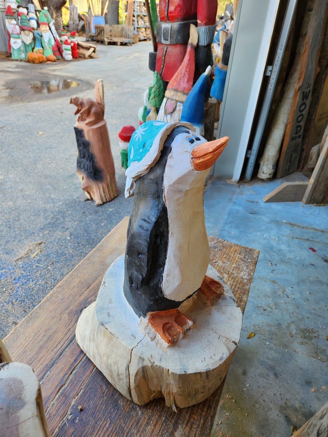 Perky Penguin Chainsaw Carved - Etsy