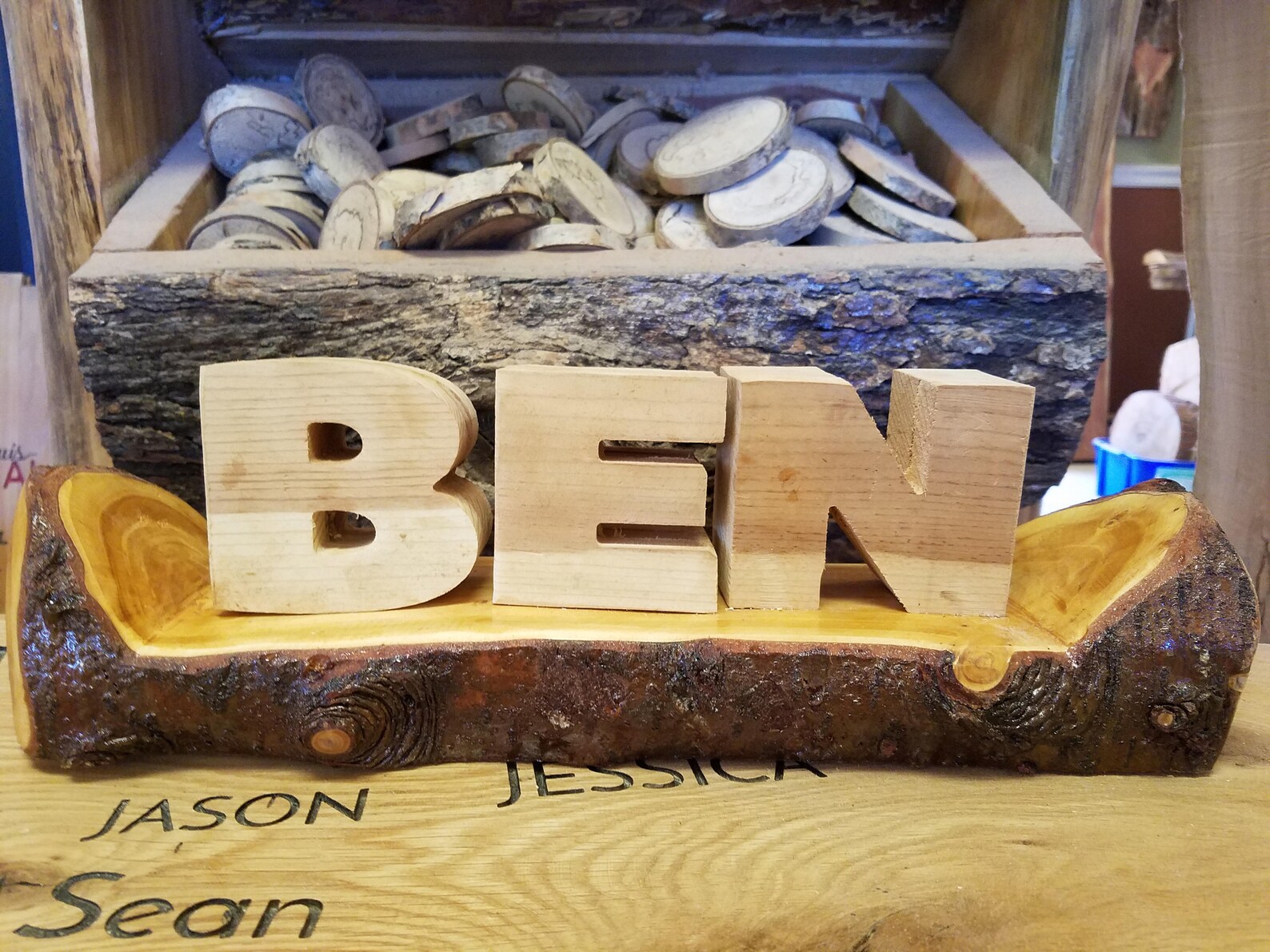 Rustic Log Nameplate | Etsy