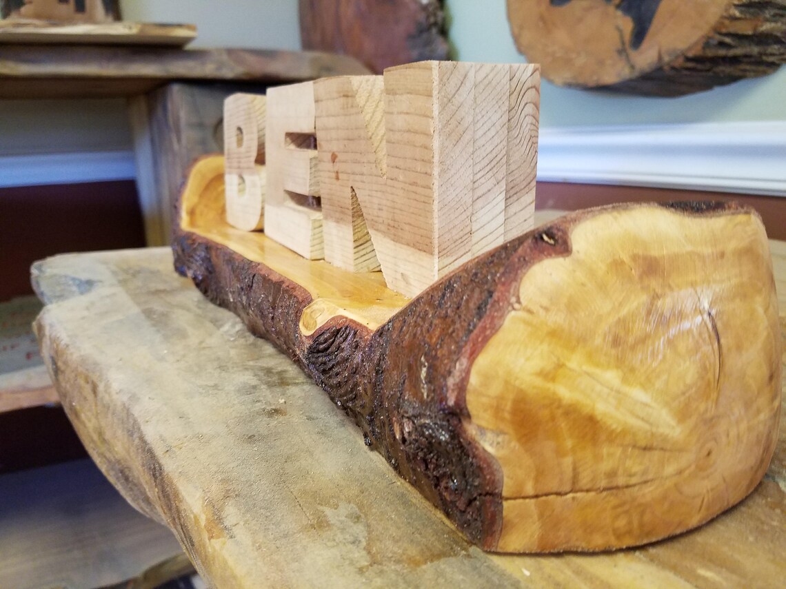 Rustic Log Nameplate | Etsy