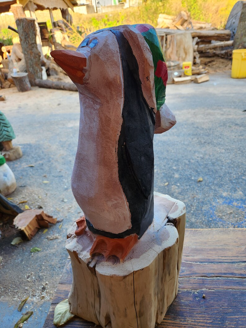 Perky Penguin Chainsaw Carved - Etsy