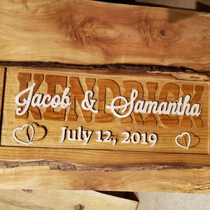 Wedding Sign Handcarved Live Edge Anniversary - Etsy