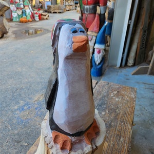 Perky Penguin Chainsaw Carved - Etsy