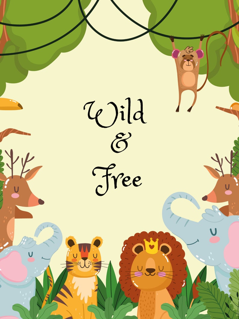 Set of 5 Animal Nursery Posters, Safari Nursery Decor - Nursery Prints ...