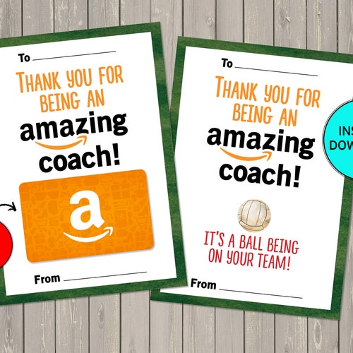 PRINTABLE Volleyball Coach Thank You Card Team Thank You - Etsy