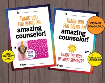 Camp Counselor Thank You Card - Etsy