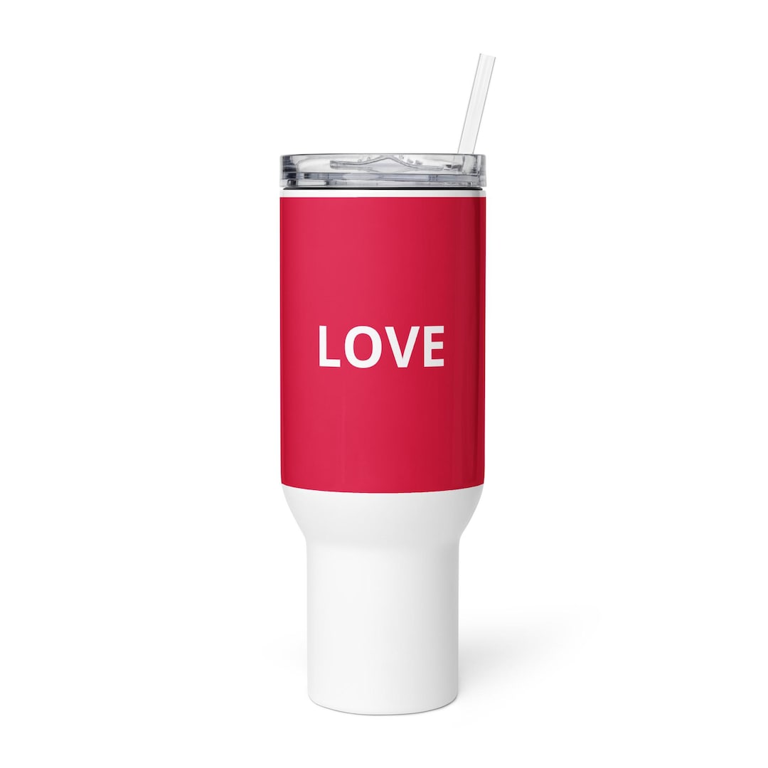 Red Love Travel Mug With a Handle - Etsy