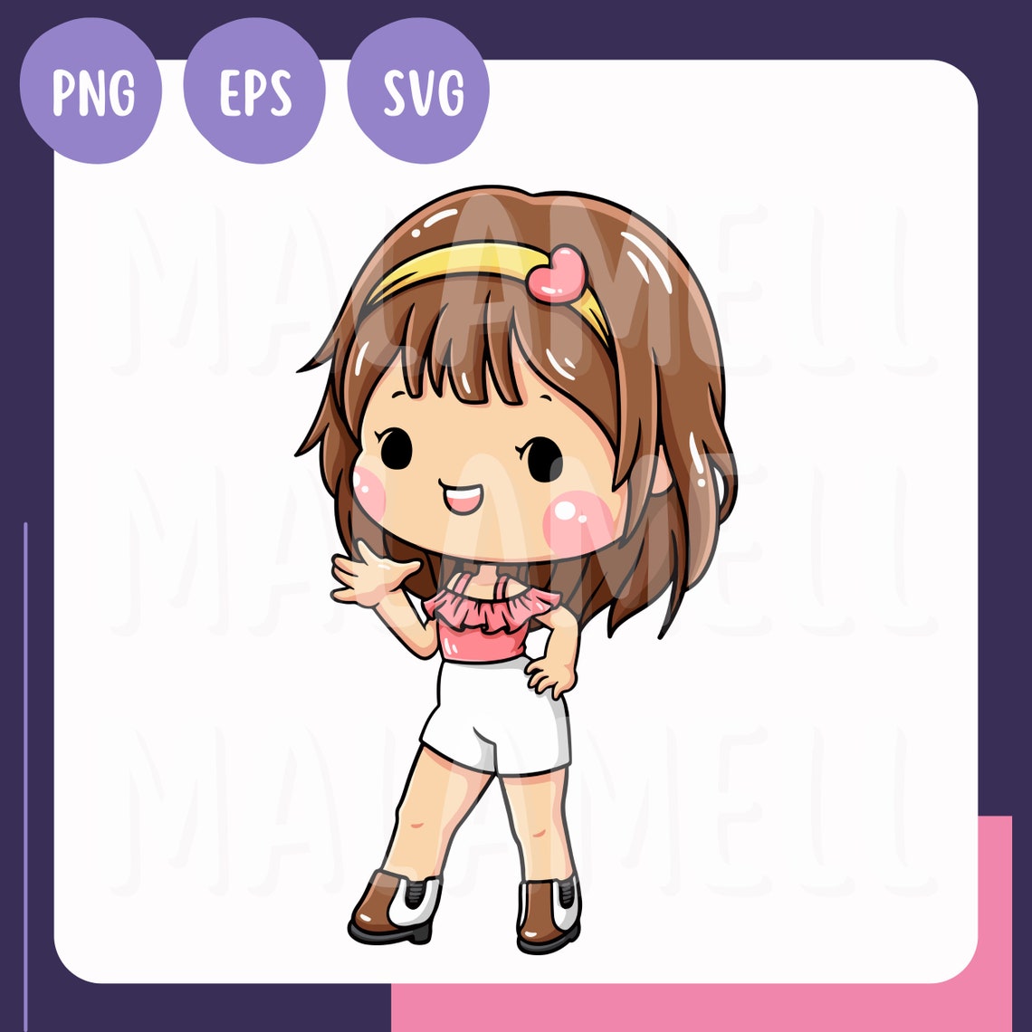 Cute Girl Set 02 Cute Kawaii Printable Cute Cartoon Kids Clipart ...