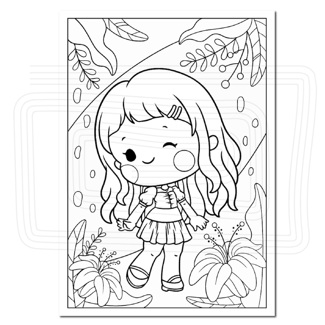 Cute Girls Vol.2 Coloring Pages - Etsy