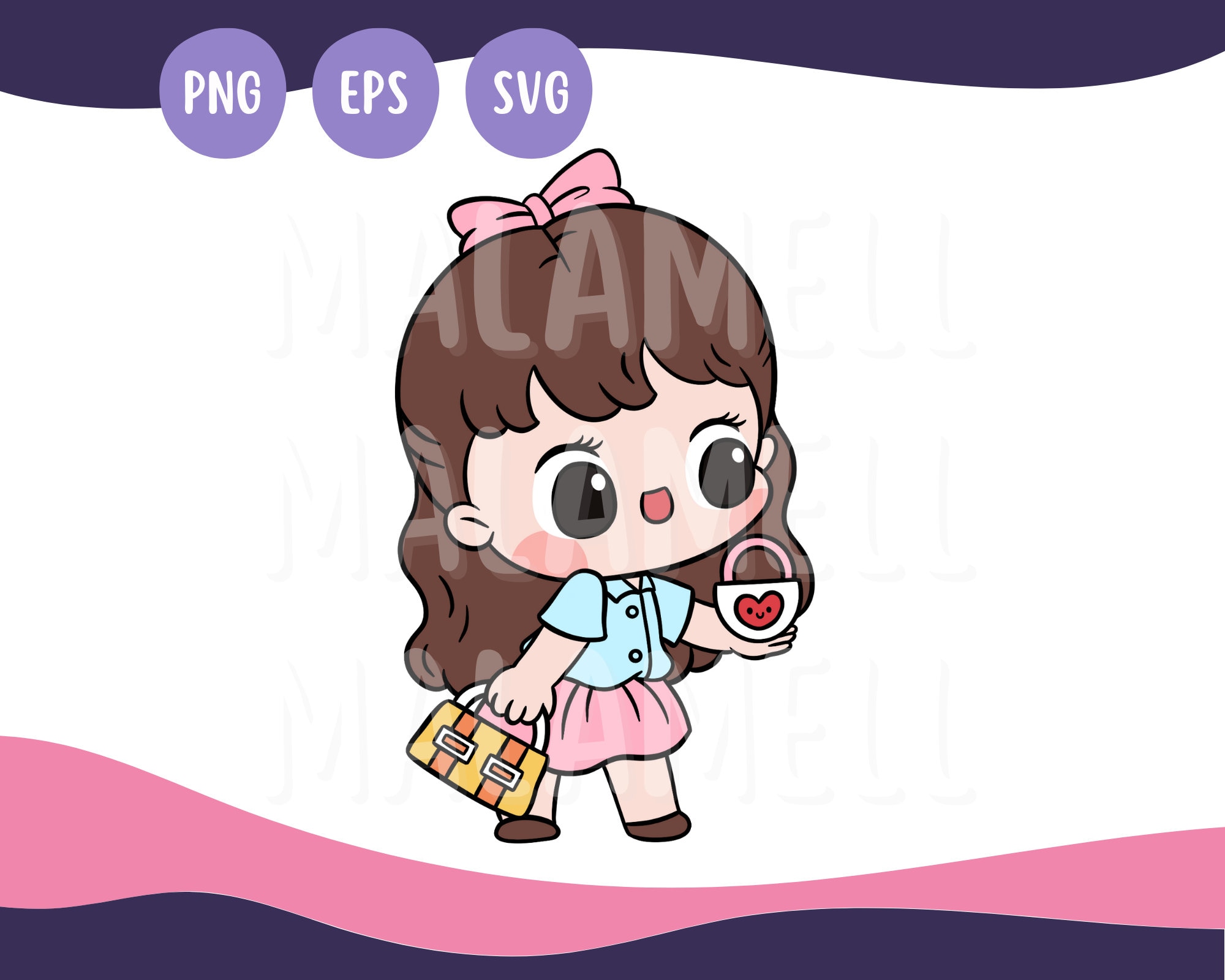 Kawaii Shopping Girl Cute Kawaii Printable Cute Cartoon Shopping Girl ...