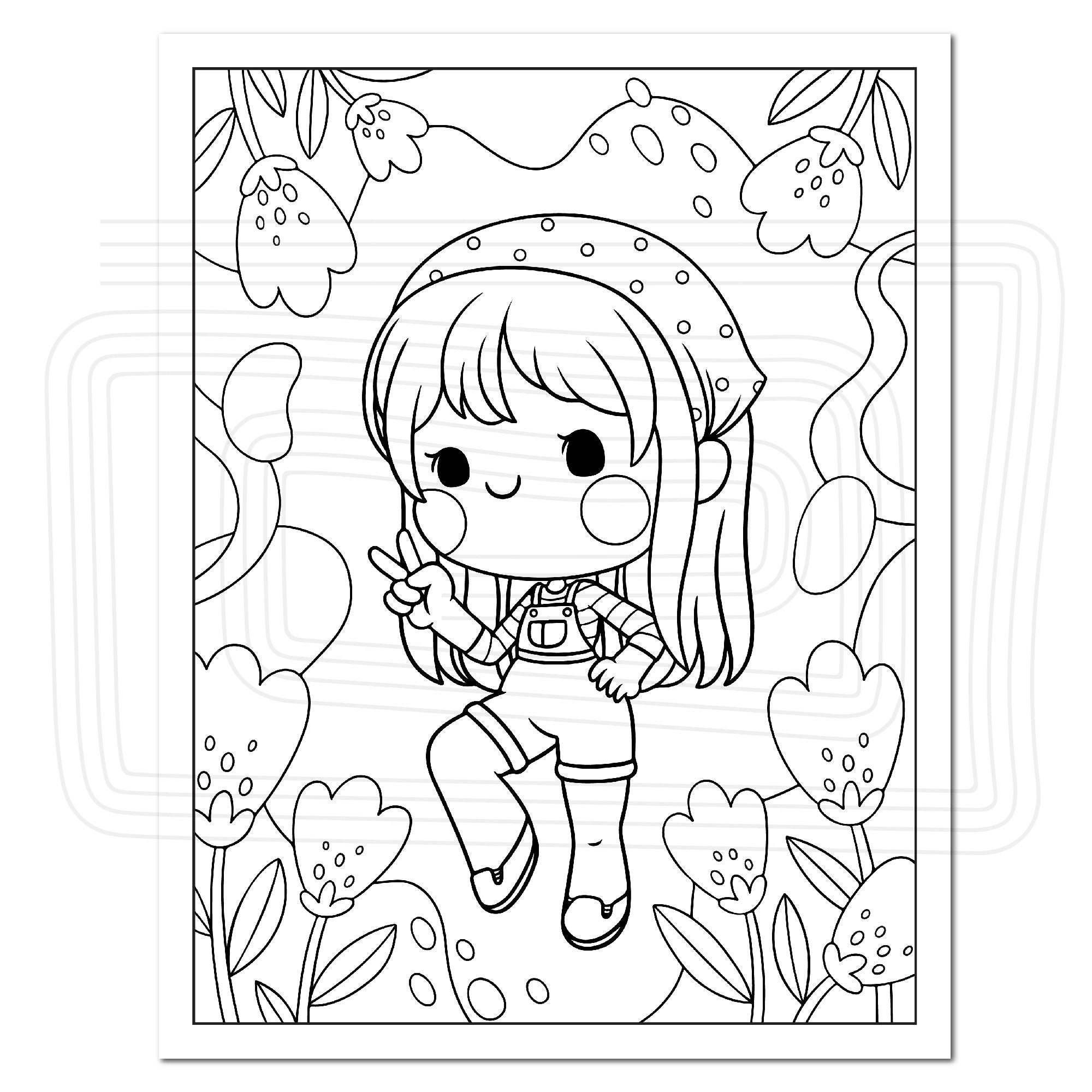 Cute Girls Vol.3 Coloring Pages - Etsy