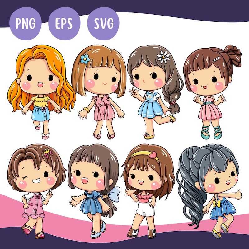 Kawaii Cute Girl Stickers - Etsy