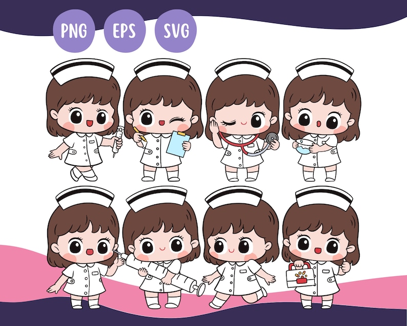 Kawaii Nurse - Cute Kawaii Printable Cute Cartoon Nurse Clipart ...