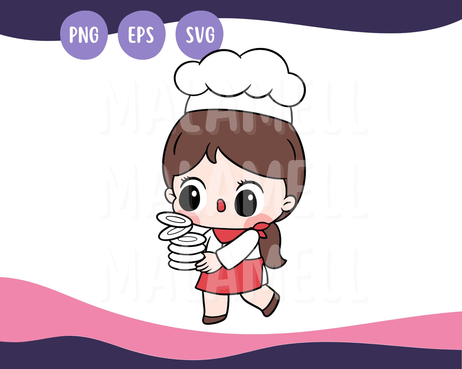 Kawaii Female Chef Cute Kawaii Printable Cute Cartoon Chef Clipart ...