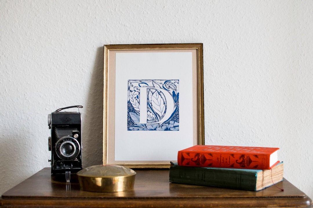 Letter D - Monogram Print - Lettering Illustration - Handmade Design ...