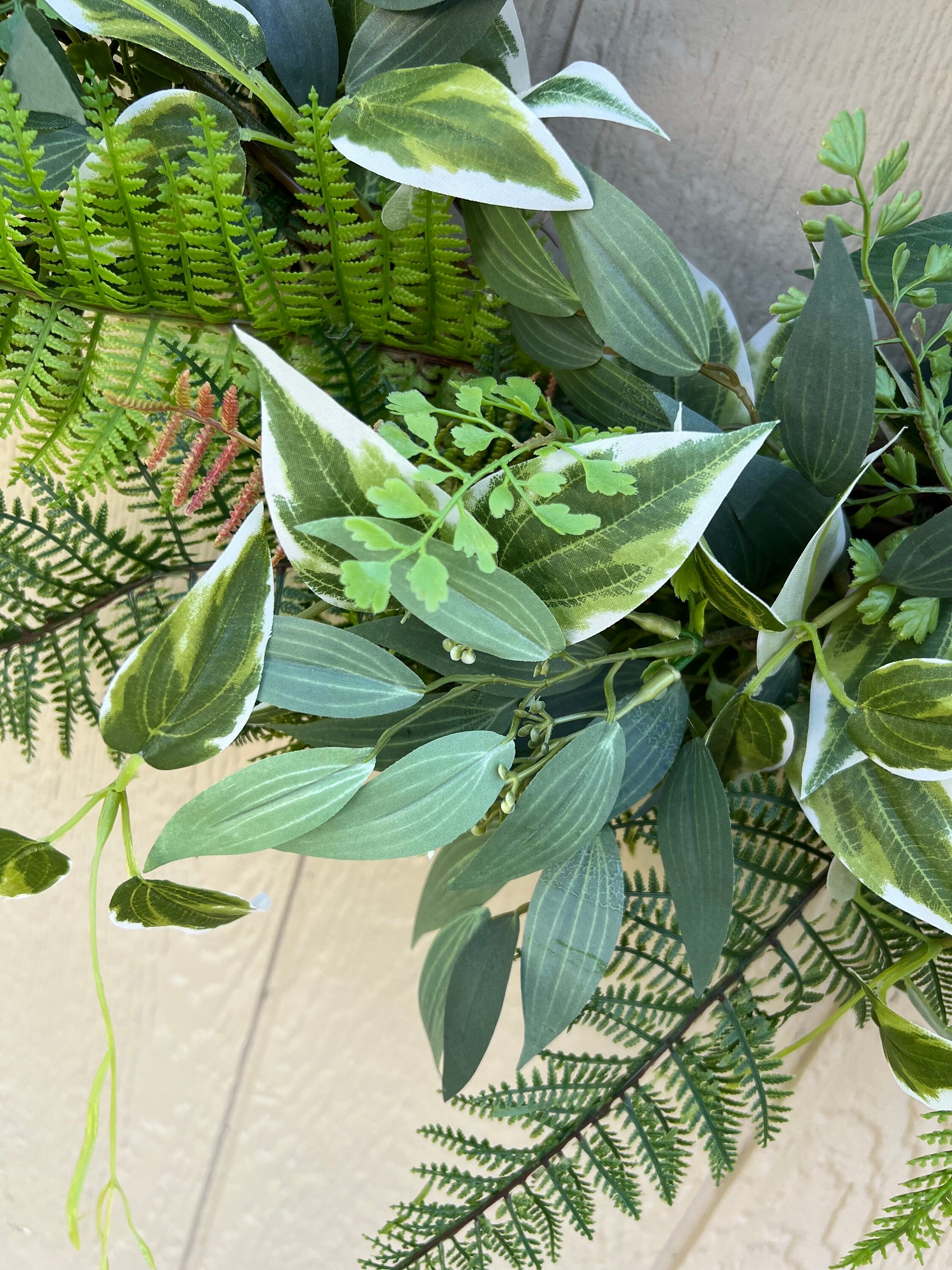 Year Round Fern Greenery Wreath for Front Door Neutral - Etsy
