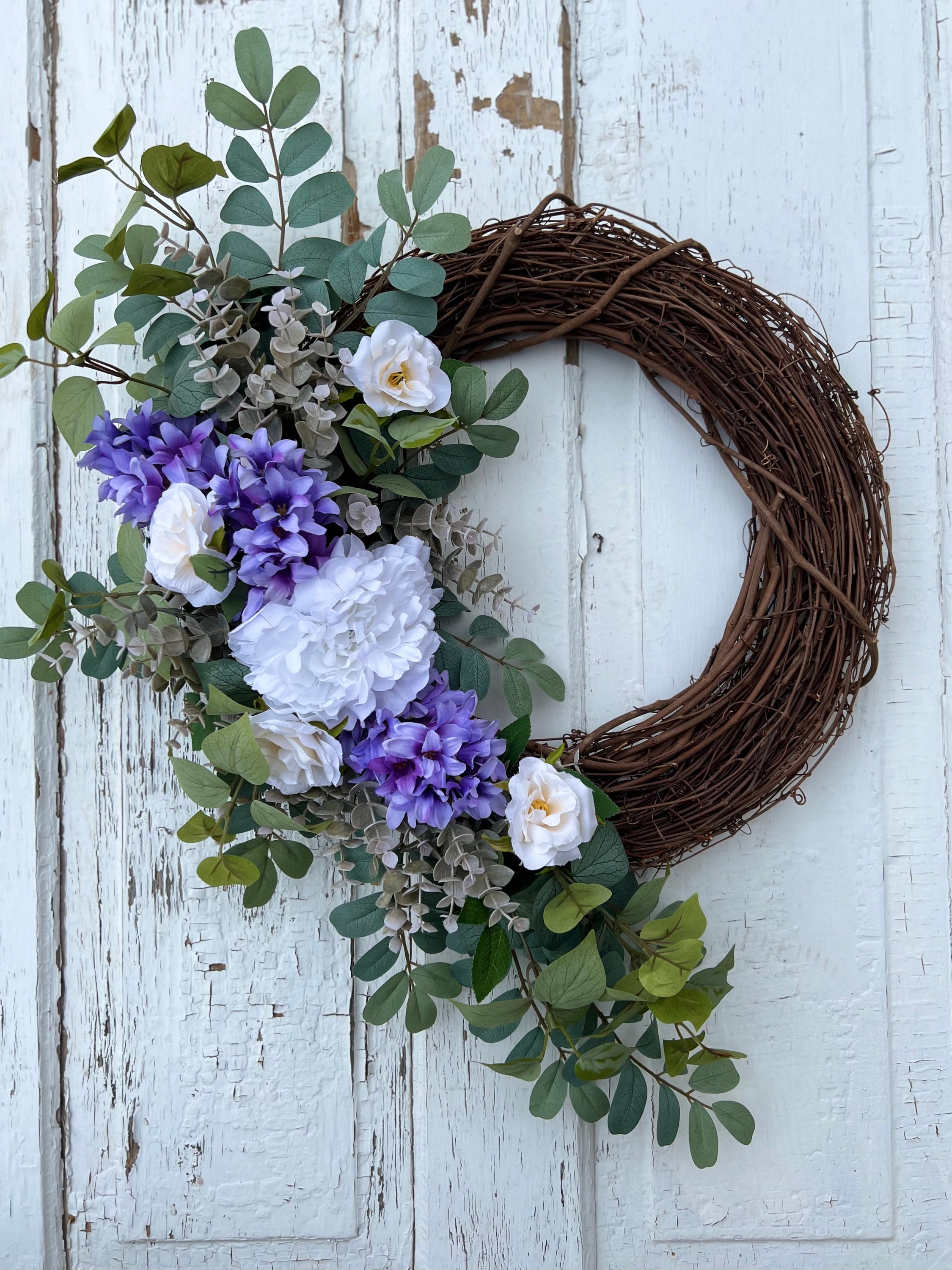 Spring Wreath for Front Door Spring Hyacinth Wreath Floral - Etsy
