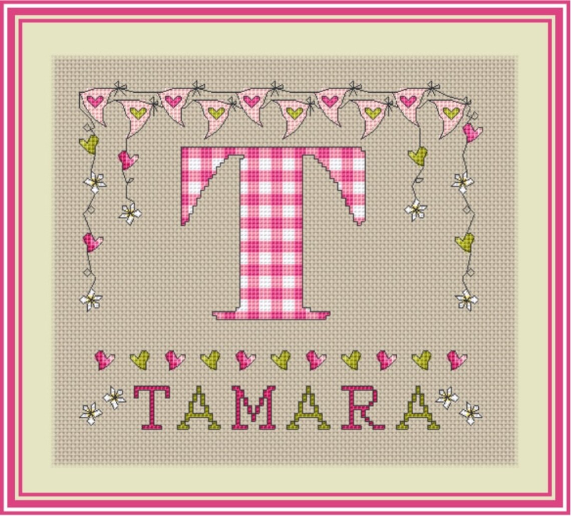 Boys Letter T Monogram // Cross Stitch Letter T // Personalized ...