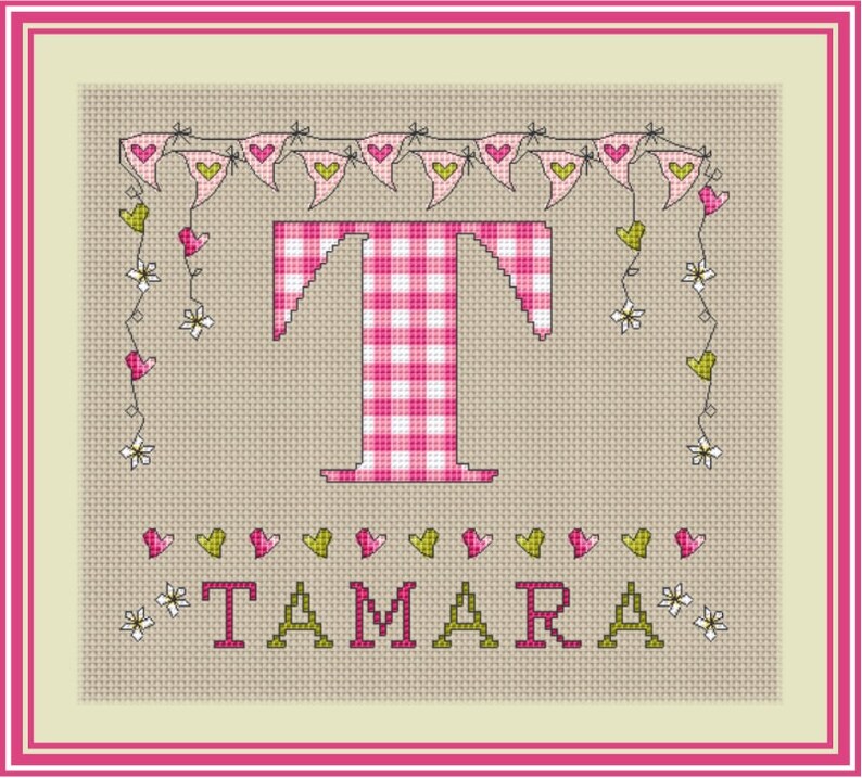Boys Letter T Monogram // Cross Stitch Letter T // Personalized ...