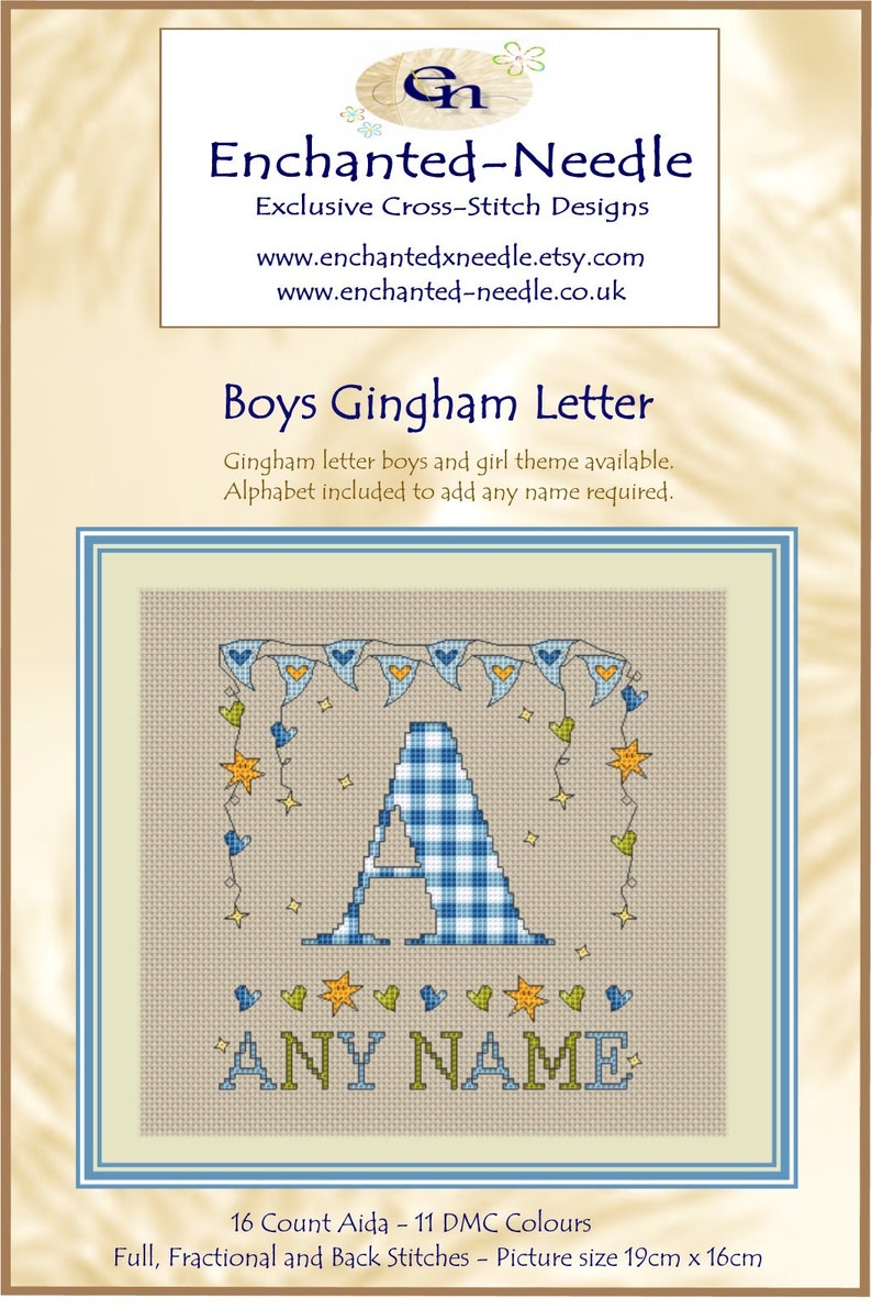 Boys Letter L Monogram // Cross Stitch Letter L // - Etsy