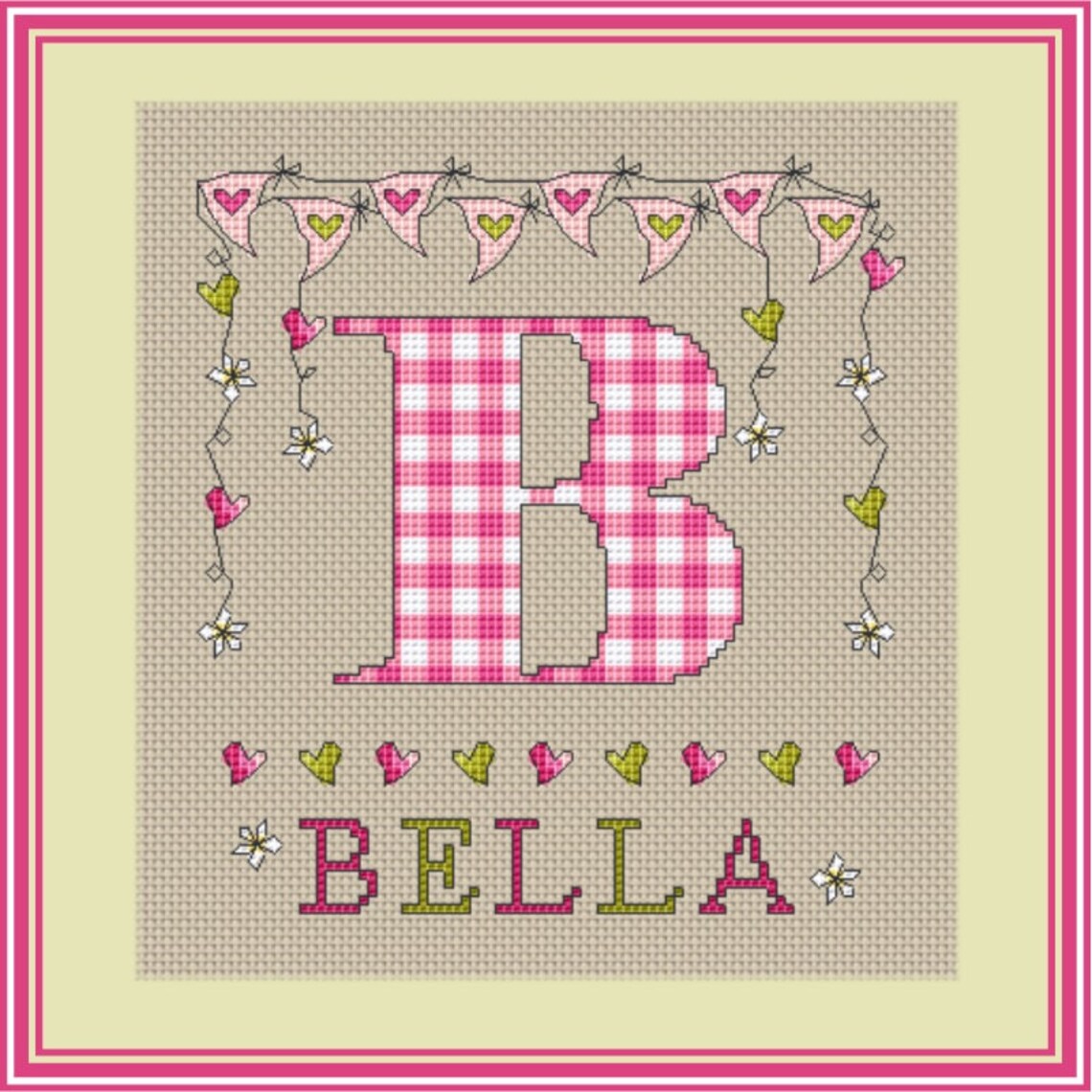 Boys Letter B Monogram // Cross Stitch Letter B // Personalized ...