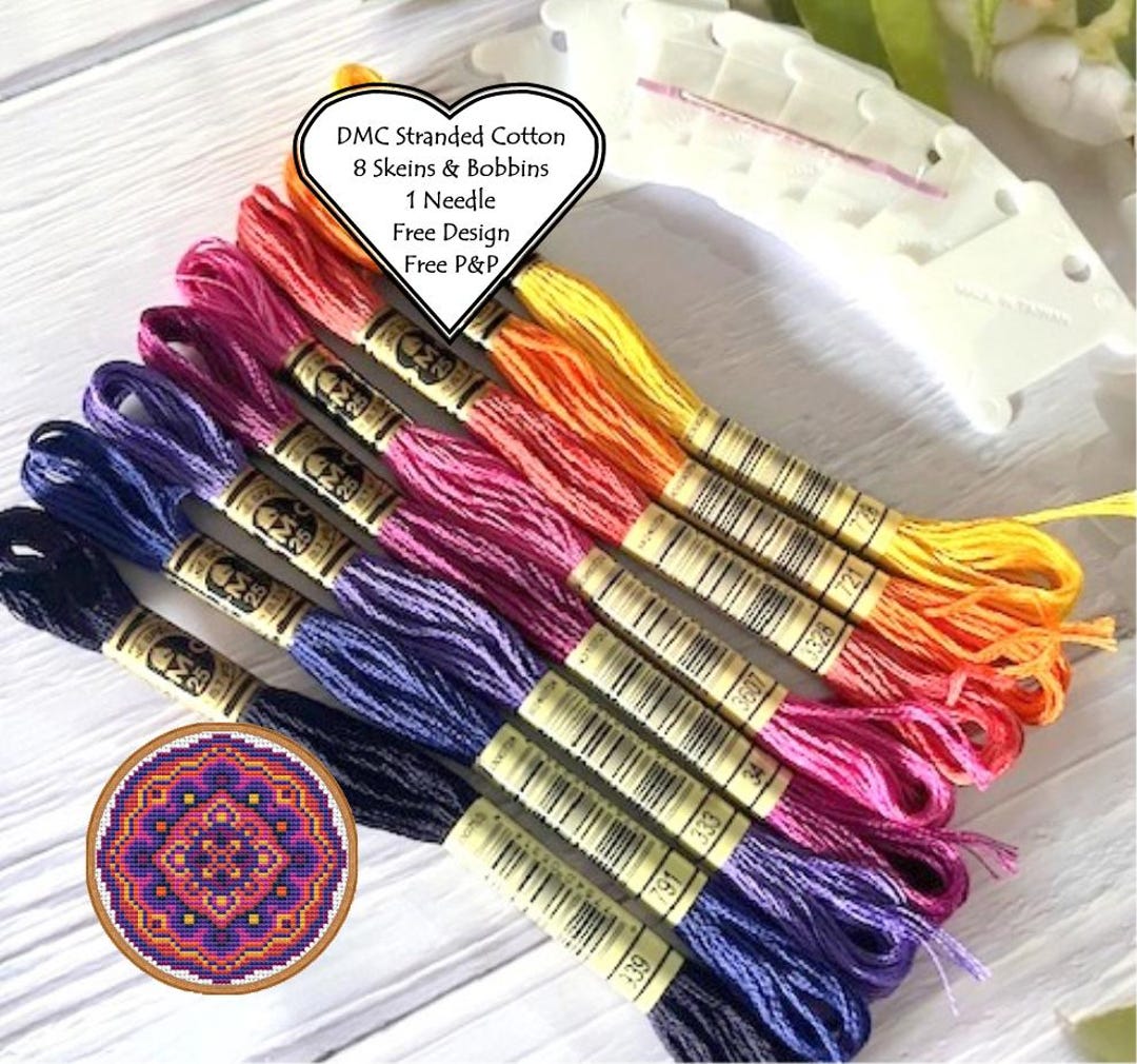 DMC Stranded Cotton // 8 Skeins Bohemian //DMC Threads // Cross Stitch Floss // Embroidery ...