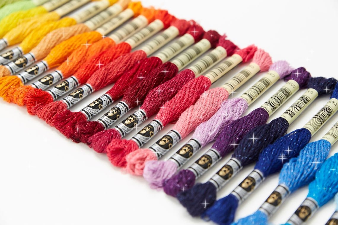 DMC Etoile Threads // PYO 1 // 8mtr Skein // Cross Stitch Skein // Sparkle Cross Stitch Floss ...