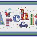 Complete Kit // Transport Boys Nameplate Sampler// Name Cross Stitch ...
