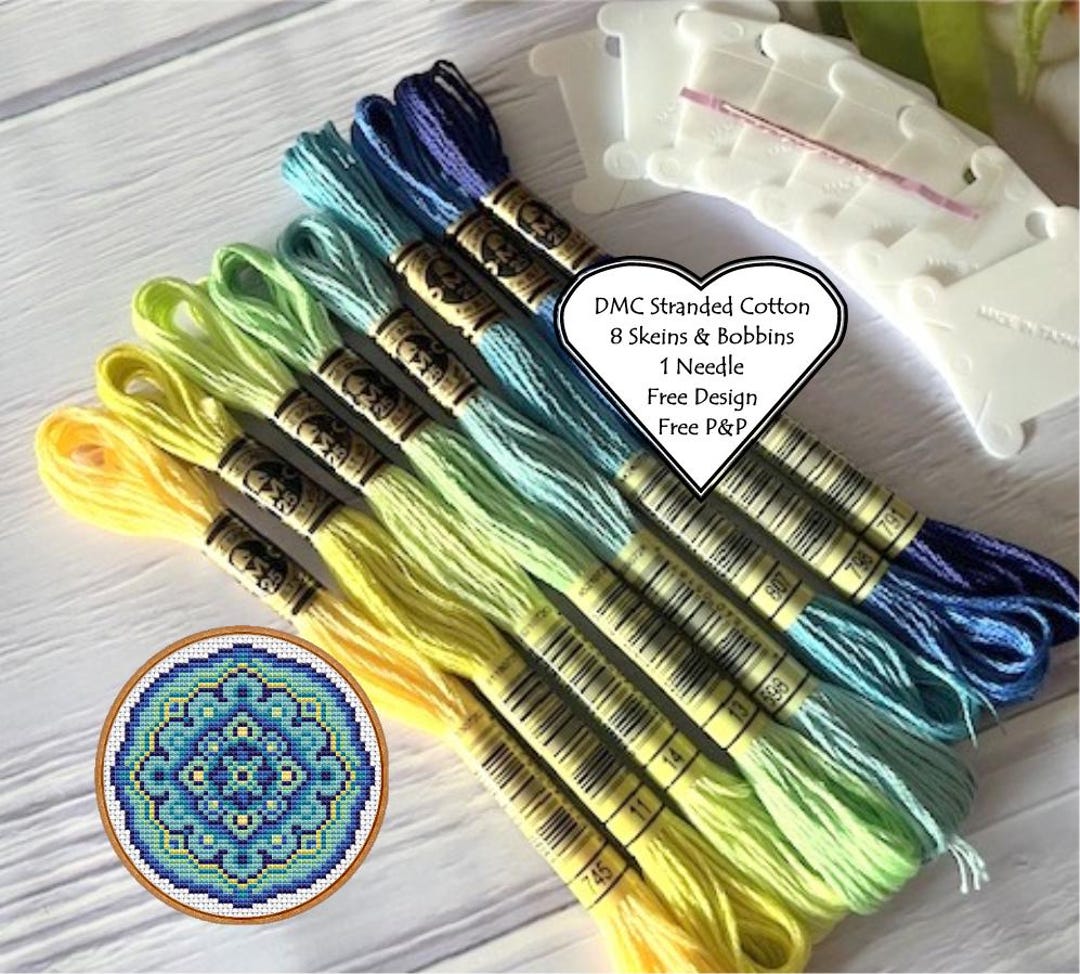 DMC Stranded Cotton // 8 Skeins Lagoon //DMC Threads // Cross Stitch ...
