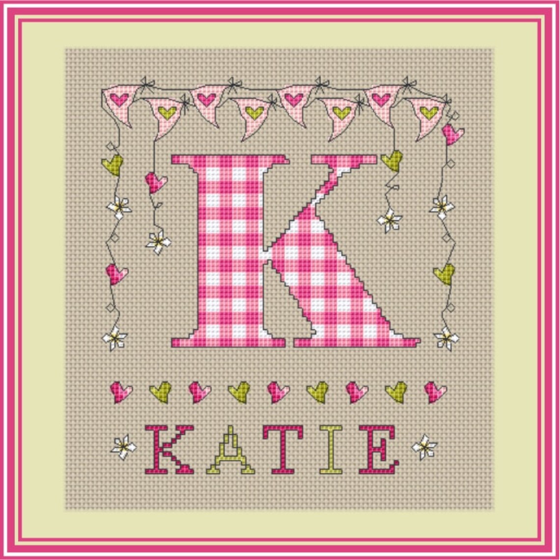 Boys Letter K Monogram // Cross Stitch Letter K // | Etsy