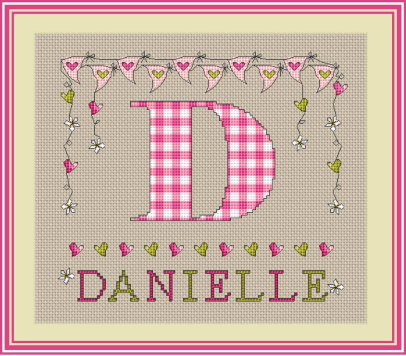 Boys Letter D Monogram // Cross Stitch Letter D // Personalized ...